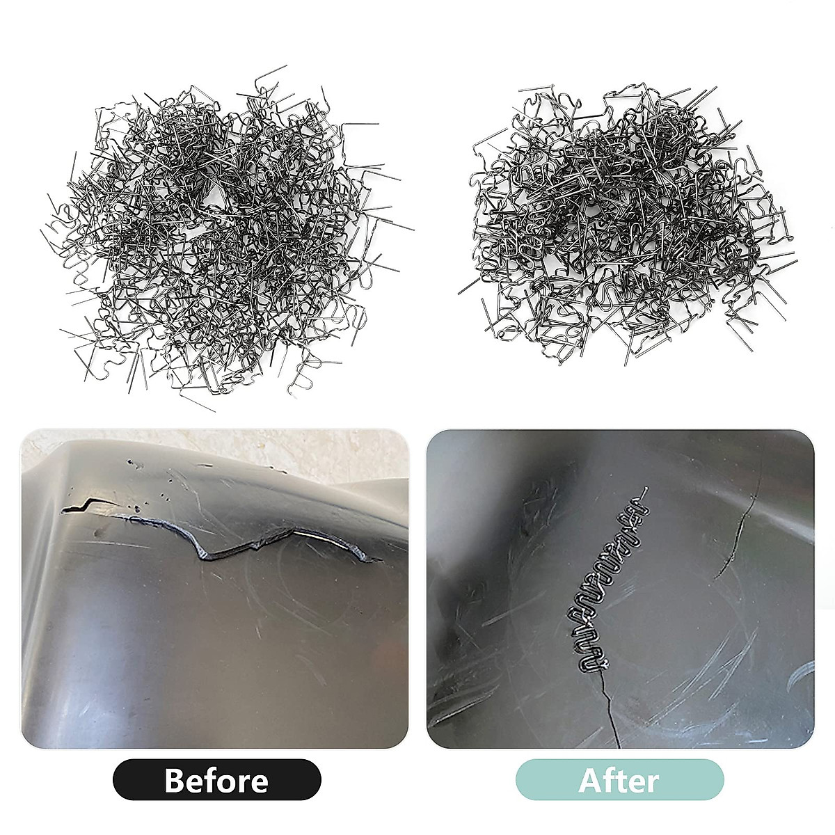 JMIATRY 2000 PCS Plastic Welding Hot Staples Stainless Steel 0.8mm 0.6mm Plastic Welder Staples Wave Shape Repair Kit for Plastic Welder Machine Car Bumper Dashboard Lamp Holder Repair