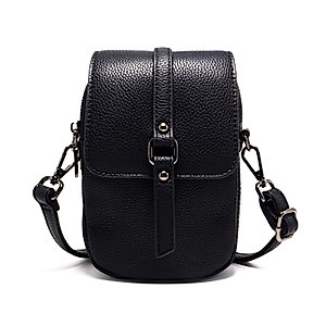 Lecanedo Small Crossbody Bag Cellphone Purse for Women, Leather Purse Shoulder Bags Black
