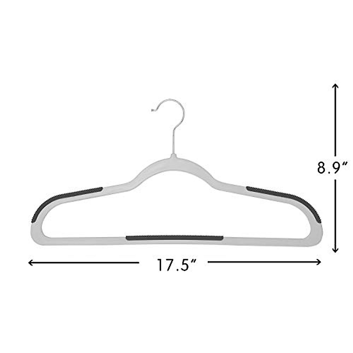 Finnhomy Heavy Duty 50 Pack Plastic Hangers, Durable Clothes Hangers with New Generation Non-Slip Pads,Space Saving Easy Slide Organizer for Bedroom Closet, Great for Shirts, Pants, Gray