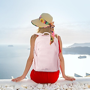 COW STAUNCH Travel Backpack for Women, 35L Flight Approved Carry On Backpack, Expandable Luggage Personal Item Backpack, 15.6 Inch Lightweight Business College Laptop Daypack, Pink