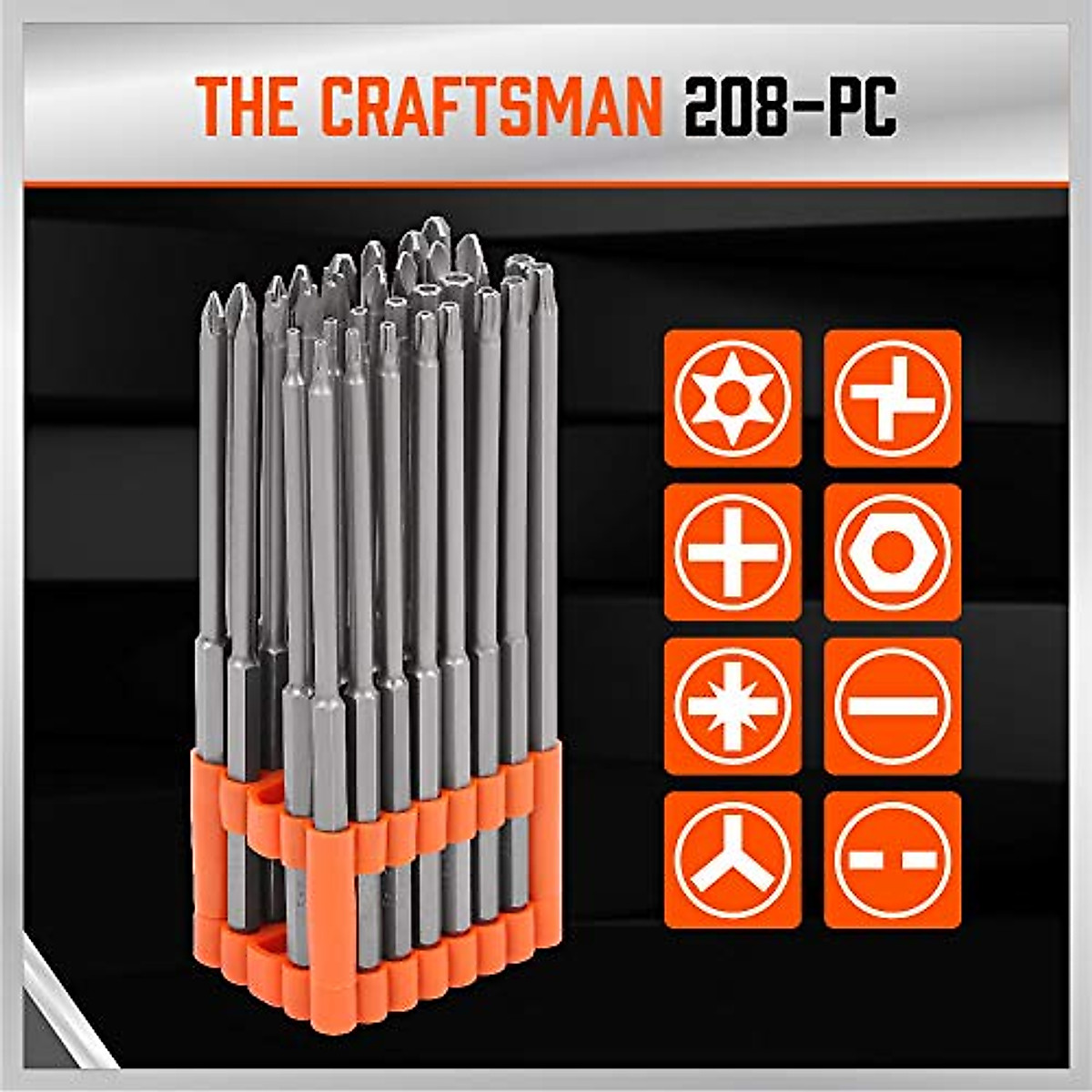 HORUSDY 32-Piece 1/4" Shan Extra Long Security Power Bit Set, 6" Long Tamper Proof Security Bits, S2 Steel.