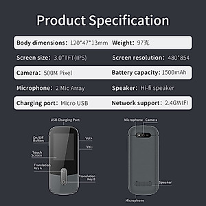 Anfier Language Translator Support 127 Languages Voice Translation Image Translation W09 Wi-Fi Hotspot Connection