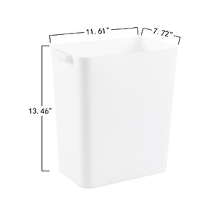 Julyeen 4.5 Gallon Plastic Wastebasket, Set of 3 Durable Open Top Garbage Can, Slim Trash Container Bin, White