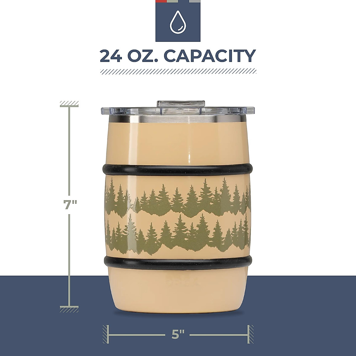 ORCA Hunter Outdoor Chaser + Barrel Set – 27oz & 12oz Adventure Drinkware Bundle | Deer Land Dark Green & Tree Line Tan | Insulated Stainless Steel Tumblers for Hunting, Camping & Whiskey Nights