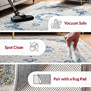 nuLOOM Paisley Verona Vintage Persian Area Rug, 2' x 3', Blue