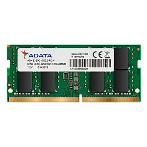 ADATA Premier 16GB (1x16GB) DDR4 3200MHz CL22 PC4-25600 260-Pin SODIMM Memory RAM Single Pack(AD4S320016G22-SGN)