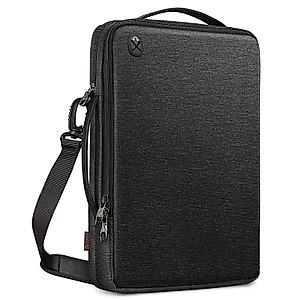 FINPAC 14-inch Laptop Shoulder Bag, Protective Computer Carrying Case Compatible with 15.3" MacBook Air M4/M3/M2, 15-16" MacBook Air/Pro, Surface Laptop/Book, 14" HP/Dell/Acer/Chromebook, Black