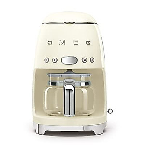 Smeg 50" s Retro Drip Coffee Maker with Extra Carafe, Cream