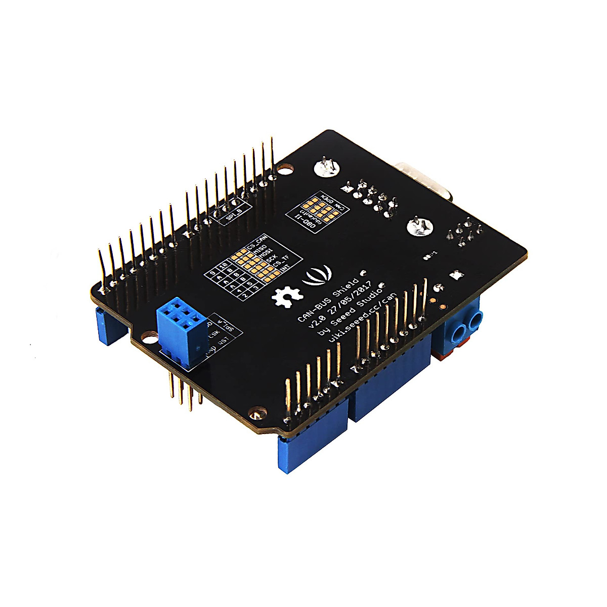 Seeed Studio CAN-Bus Shield V2 Compatible with Arduino for Controller and Transceiver, Arduino Shield Adopts MCP2515 and MCP2551.