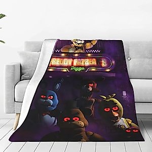 FNAF Bears Flannel Blanket Throw Plush Fleece Throw Blanket Soft Cozy Warm Lightweight for Couch,Bed and Sofa All Season