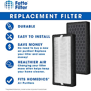 2 Pack of AP-DT10FL True Hepa Replacement Filter Compatible with HomeMedics TotalClean Desktop Air Purifier Models AP-DT10BK and AP-DT10WT. Compare to Part # AP-DT10FL
