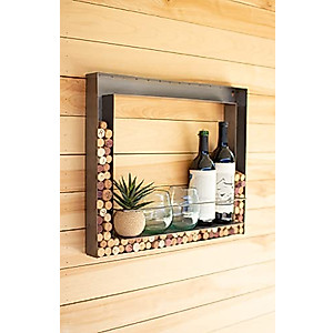 Kalalou CQ7493 Wall Bar and Wine Cork Holder, Brown
