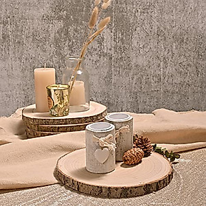 WILLOWDALE 5Pcs Large Wood Slices for Centerpieces, 11-13 Inches Unfinished Wood Circles for Crafts Rustic Wood Round Wooden Ornaments, Wood Decor for Table Centerpieces for Wedding Party