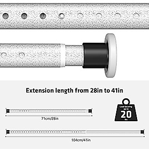 STARTOSTAR Adjustable Closet Rod 28 to 41 Inch, Tension Rods No Drilling for Hanging Clothes, Wardrobes, Shoe Cabinets, Curtain
