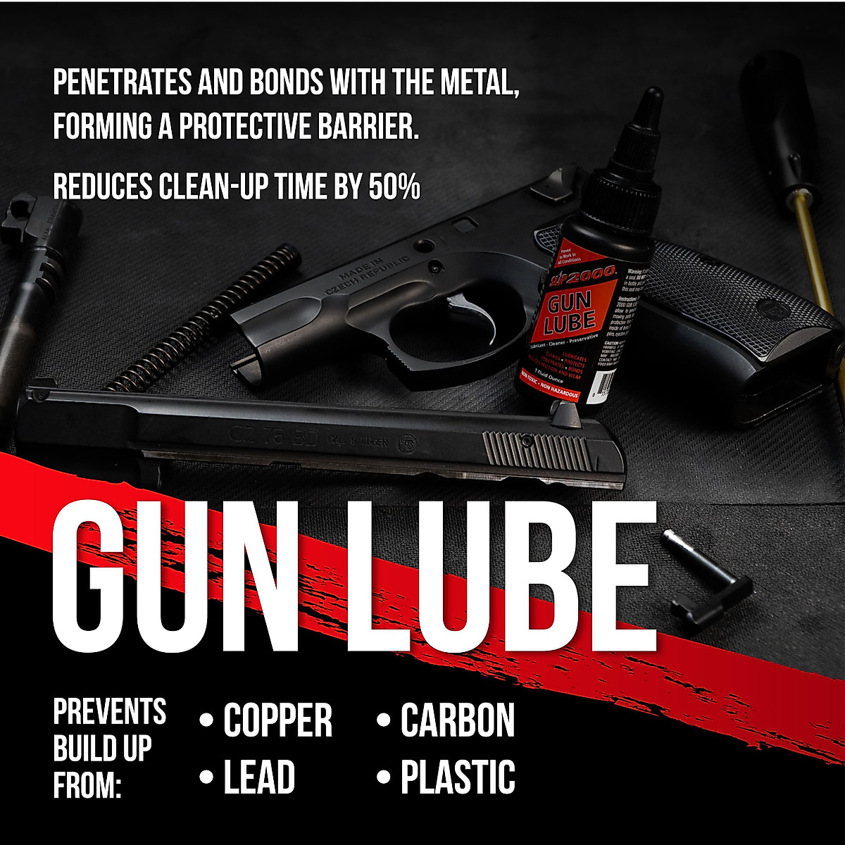 Slip 2000 Gun Lube, 100% Pure Synthetic CLP, Performs in All Conditions, Gun Lubricants for Peak Performance, Eliminates Excessive Wear, For Shotguns, Rifles and Pistols, 4-Ounce Squeeze Bottle