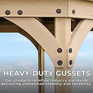 Yardistry 12' Meridian Octagon Cedar Gazebo with Aluminum Roof for Patios, Decks, Garden, Backyard, Durable