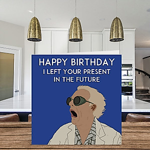 Funny Birthday Cards for Women Men - Great Scott - Happy Birthday Card for Mom Dad Papa Pops Brother Sister Grandma Grandpa Uncle Step Dad, 5.7 x 5.7 Inch Joke Humor Rude Greeting Cards