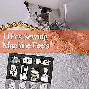 ZKSM 11 Pcs Presser Feet, Sewing Machine Presser Walking Feet Kit Compatible for Brother Babylock Janome Elna Toyota New Home and Low Shank Sewing Machines
