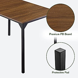 IMUsee 45" Dining Table Set for 4, 3-Pieces Kitchen & Dining Room Sets with Benches, Metal Frame and Wood Board, Sturdy Structure, Easy Assembly, Small Space Dinette, Walnut & Black