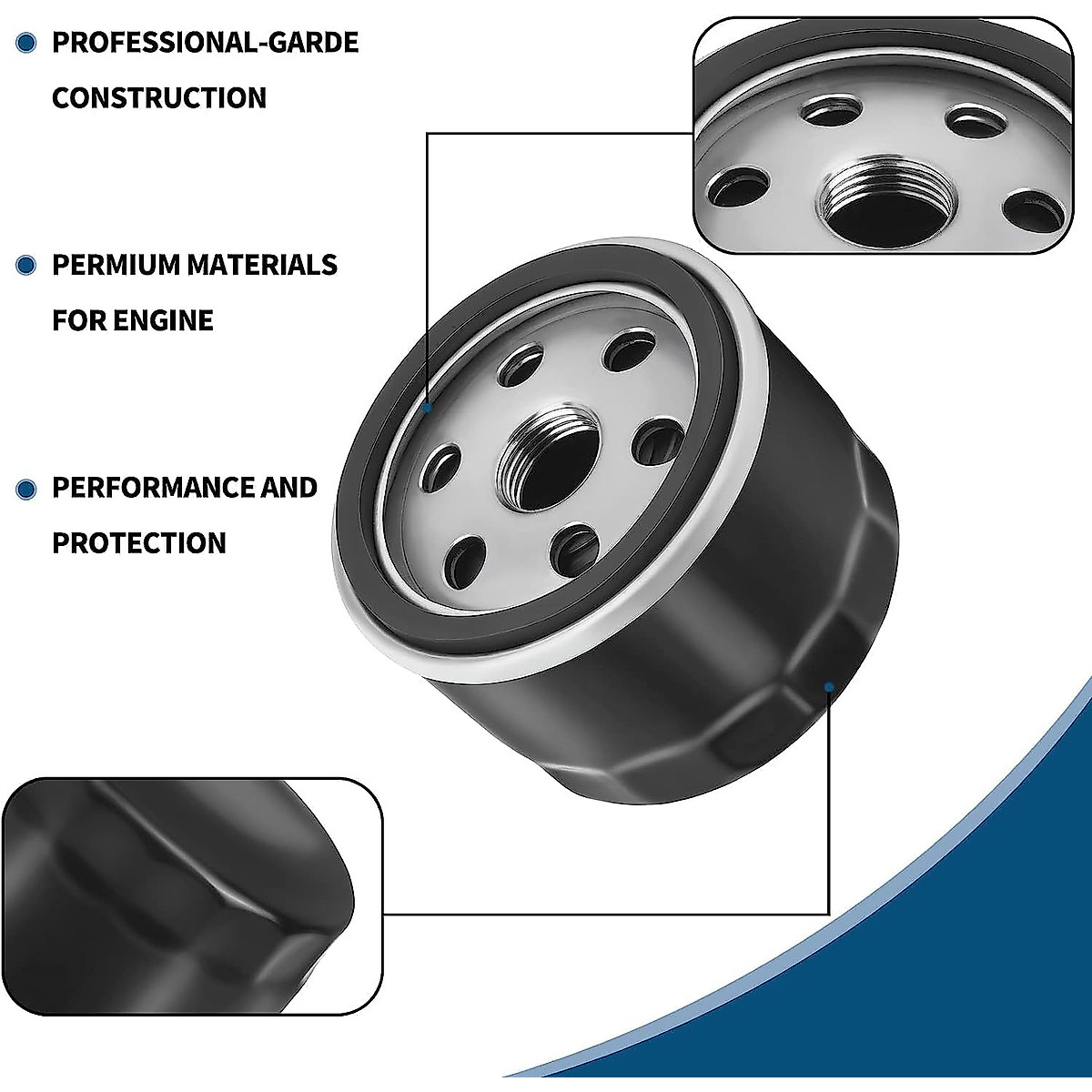 JICHEKU 499486 698754 273638 Air Filter AM125424 492932 696854 Oil Filter Fit for JD L120 L111 LA130 D140 D130 LA120 LA140 L118 LA135 LA145 BS 499486S 695667 273638S 18-26HP Intek V-Twins Engine