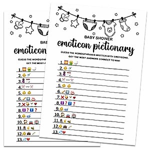 Baby Shower Game Cards, Fun Guessing Game Girls Boys Babies Gender Neutral Ideas Shower Party, Baby Shower Ideas, Party Activities Ideas Supplies, 30 Game Cards Included