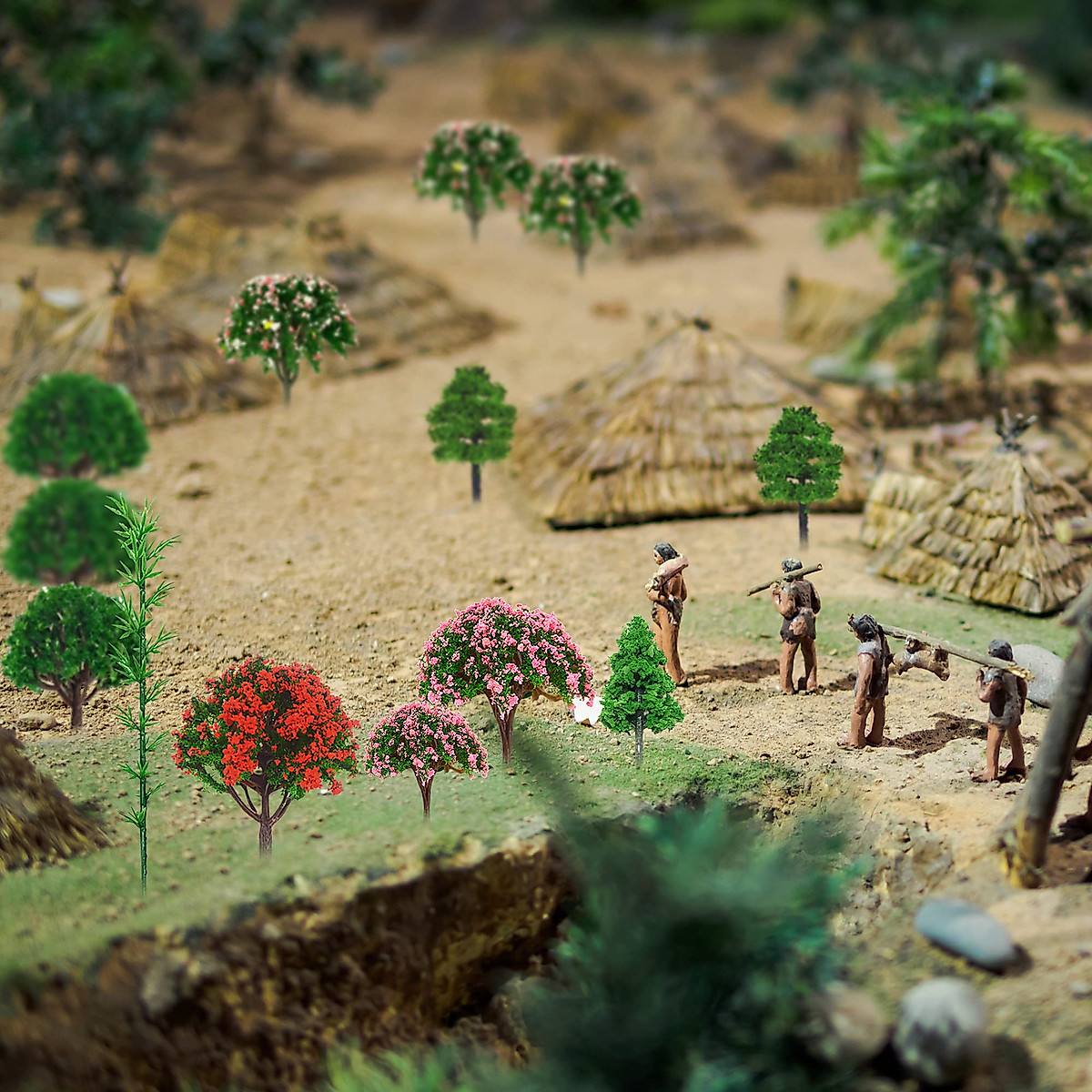 60pcs Model Trees Mixed Miniature Trees Plants Model Tree Train Scenery Artificial Fake Trees Model Railroad Scenery Diorama Supplies for DIY Crafts, Building Model, Scenery Landscape