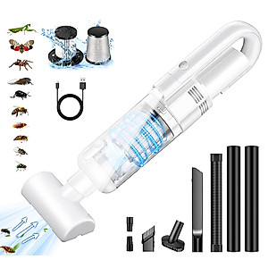 Upgraded Bug Vacuum Catcher and Handheld Car Vacuum Cleaner High Power 12000PA Handheld Vacuum Cordless, Portable Car Vacuum with LED Light,Hand Held Vacuum for Home Office Car Pet Insect(White)