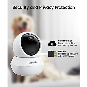 wansview 2K Home Security Cameras Indoor-2.4G WiFi Security Camera Indoor Wireless for Pets & Baby with Phone app, 2-Way Audio, PTZ, Motion Detection, SD Card/Cloud Storage, Works with Alexa (2 Pack)