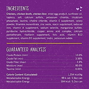 Stella & Chewy’s Carnivore Cravings Purrfect Pate Cans – Grain Free, Protein Rich Wet Cat Food – Chicken & Chicken Liver Recipe – (2.8 Ounce Cans, Case of 24)