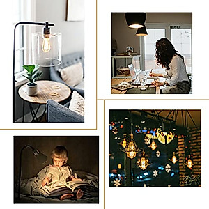 Jensense Edison Bulb E26 LED Bulb 40 Watt Equivalent Dimmable Light Bulbs Soft Warm White 2700K 4W 450 Lumens 90Ra LED Filament Clear Glass, 6 Pack