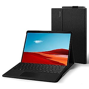 Spigen Stand Folio Designed for Surface Pro X Case with Pen Holder (2021/2020/2019) - Black
