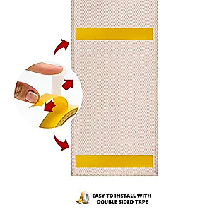 Antep Rugs Non Slip Stair Treads Carpet Bohemian Distressed Peel and Stick Alfombras, Set of 13, Beige, 8"x30"