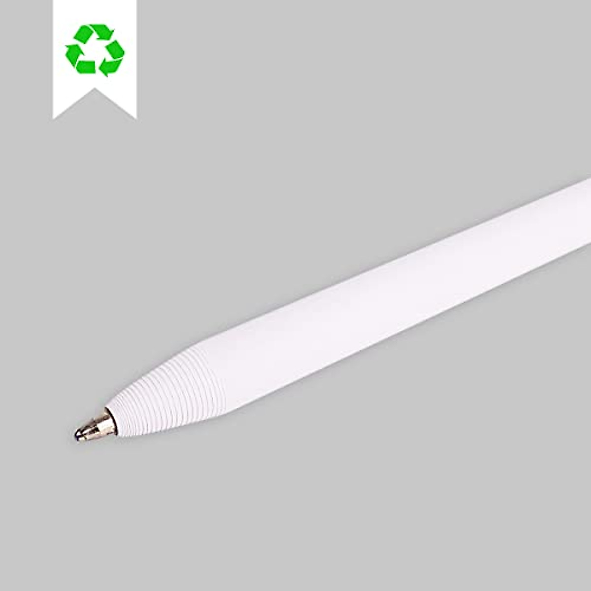 Zog Kraft Paper Barrel Writing Pen,Eco-Friendly Pens,Ballpoint Pen 1.0mm Fine Point Pen,Blue Ink 10pcs (White)