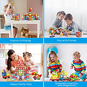 NUTSBALL Magnetic Tiles 140 PCS, Magnet Building Blocks for Kids, STEM Construction Set, Educational Learning Toys for Toddlers, Birthday Gifts for Children Ages 3 Years +