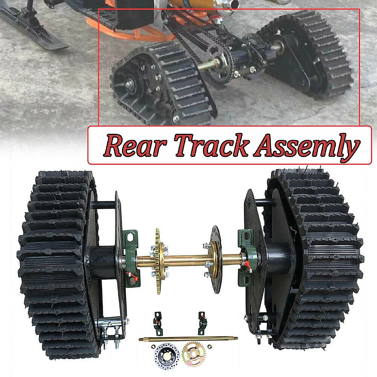 LGXSHOP 23.6in ATV Rear Axle Track, Rear Axle Complete Assembly with Brake Disc&Wheels for ATV Go Kart Karting UTV Buggy Quad Snow Sand Track 60cm Rear Axle Complete Kit