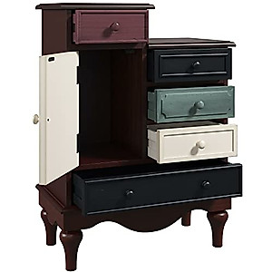 MAXCBD Nightstand Bedside Table Drawer Cabinet Dresser 5 Drawers Fabric Storage Chest OrganizerHome Bedroom Cabinet Unique Design of This Cabinet is Revealed Everywhere Storage Tower Dresser