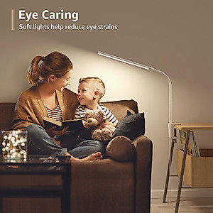 Lepro Clip on Desk Lamp LED Reading light Dimmable USB Clamp Lamp with 3 Color Modes 10 Brightness, Adjustable Flexible Gooseneck Table Light for Bed Headboard, Workbench, Home Office, Computer, White