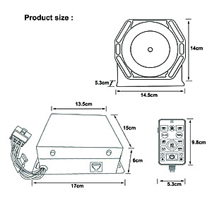 Evershine Signal 12V/24V 100W Police Siren PA System Kit with Plug-to-Work Wirings Slim Speaker Handheld Microphone Warning Emergency Sirens for Vehicles Tow Truck UTV ATV Van Car POV RV