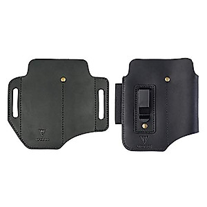 VIPERADE PJ13 + PJ15 EDC Organizer Leather Sheath for Multitools/Knives, AA Flashlights Folding Knives, Tactical pens