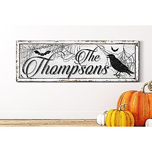Personalized Halloween Family Name Sign, Happy Halloween Sign, Spooky Wall Décor, Medieval Halloween Wall Sign, Retro Haunted House Wall Art