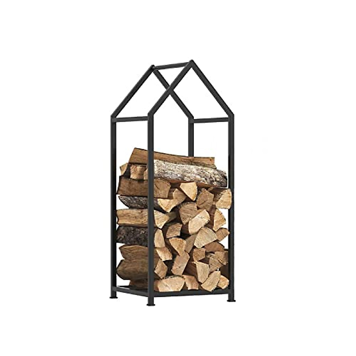 EQEEN Log Storage Firewood Rack, Heavy Duty Iron Firewood Rack, Indoor Outdoor Wood Stacking Storage Holder Stand, Multi Size,for Garden Patio Deck.
