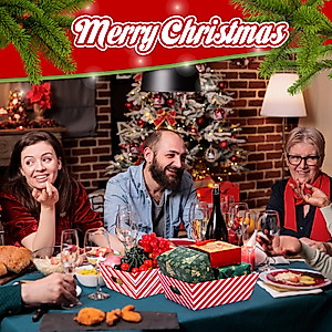 Wonderjune 12 Pcs Christmas Basket for Gifts Empty Set 9.8 x 8.3'' Large Empty Gifts Baskets to Fill,Red Candy Stripe Cardboard Basket with Handles Bows Plastic Bags for Xmas Party Holiday Decor