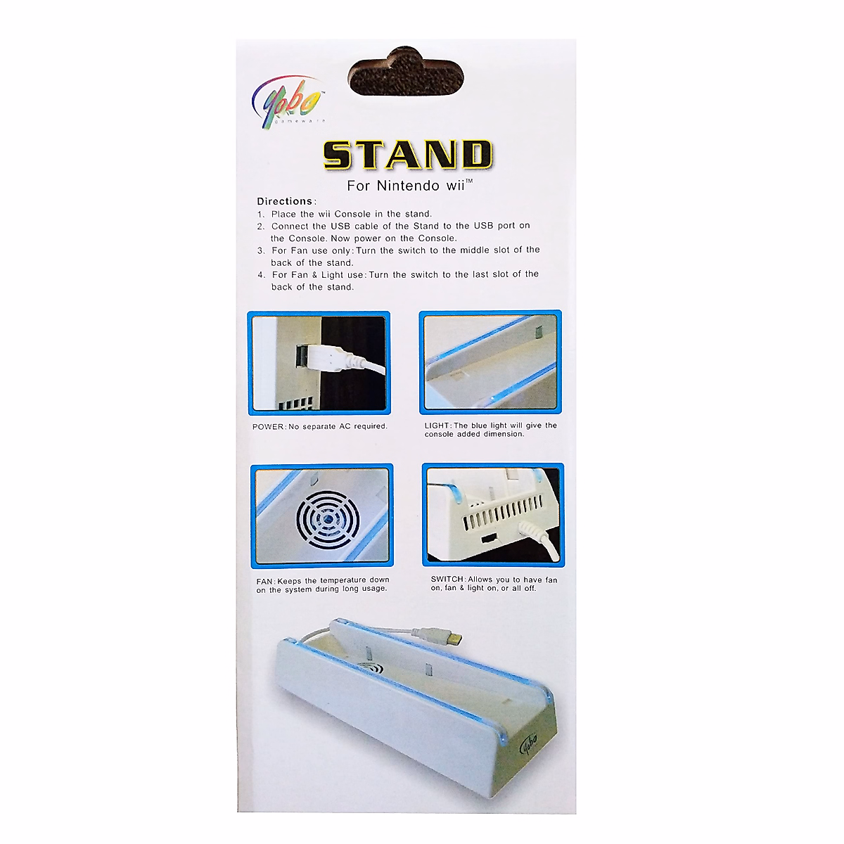 Wii Lighted Console Stand Coolier by Yobo Wii compatibles