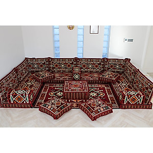 Arabic U Shaped Floor Sofa,Arabic Floor Seating,Arabic Floor Sofa,Arabic Majlis Sofa,Arabic Couches,Floor Seating Sofa MA 43 (High Quality FOAM)