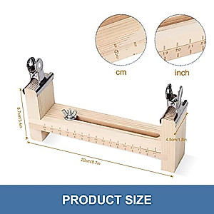 Homepatche Wood Bracelet Jig,U Shape Clear Scale Bracelet Maker Rack,DIY Hand Knitting Bracelet Jig with 2 Clamp (Wood3)