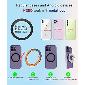 Magnetic Phone Ring Holder for magsafe,DATIMIRA Glitter Magnetic Grip Compatible with iPhone 15 14 13 12 Pro max,Pro,Plus,Mini Mag Safe Accessories,Adjustable Kickstand Wireless Charging,Silver