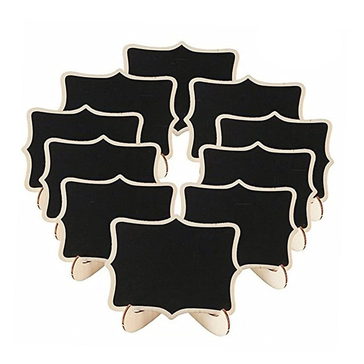 VOSAREA 2sets Mini Chalkboard Signs Set Blackboard Message Boards with Stand Decorative Wood Signs for Wedding and Girls 10pcs*2