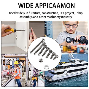 HanTof 410Pcs Tiny Phillips Pan Head Machine Screws Bolts, 18-8 Stainless Steel, M2 x 4/6/8/10/12/16/20mm, Micro/Mini Round Head Screws Nuts and Washers Assortment Kit, Fully Threaded Pitch: 0.4mm