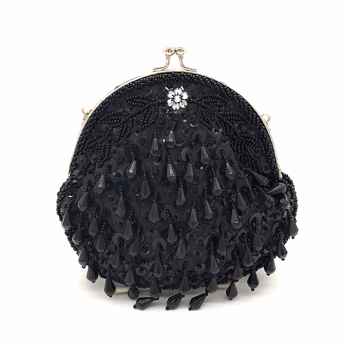 Frewahmesh Women clutch sequins evening purse bag for Cocktail Party Prom Wedding Banquet (Black)