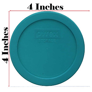 Pyrex 7201-PC 4-Cup Turquoise Plastic Replacement Food Storage Lid, Made in USA - 4 Pack